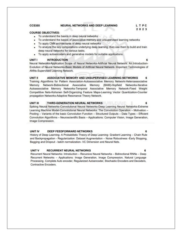 Ccs355 Neural Networks And Deep Learning Unit 1 Pdf Notes With Question Bank Pdf