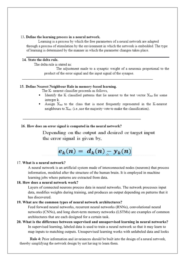 Ccs355 Neural Networks And Deep Learning Unit 1 Pdf Notes With Question