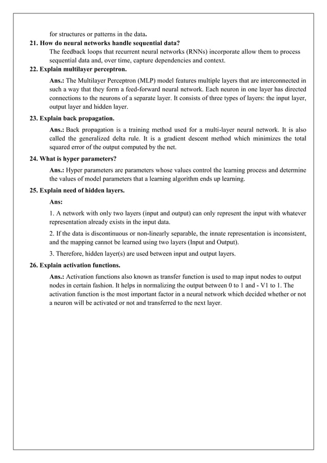 Ccs355 Neural Networks And Deep Learning Unit 1 Pdf Notes With Question