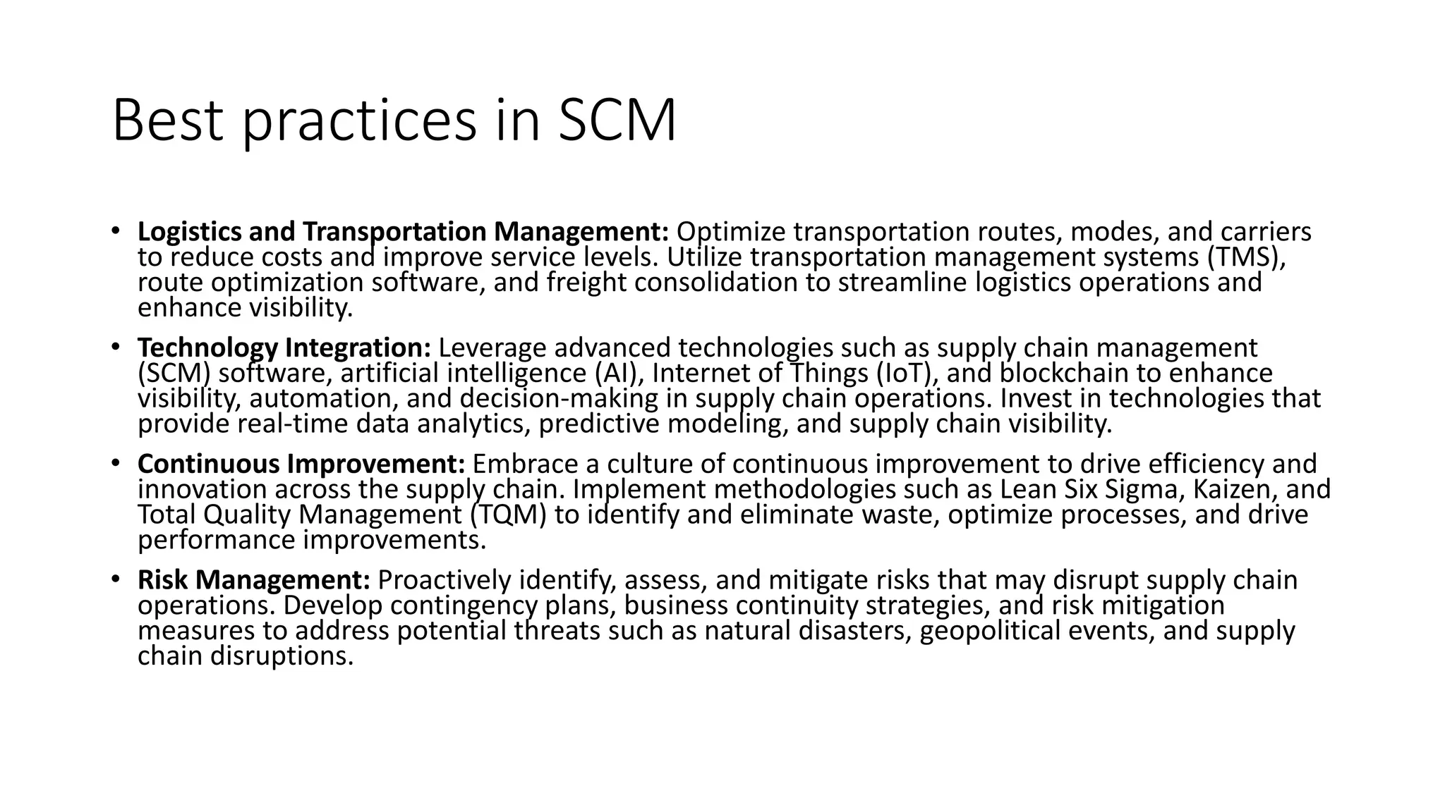 SCM, Value Chain, Objectives of SCM, Importance | PPT