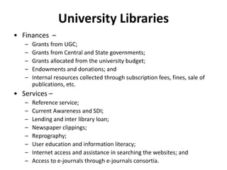 Types of Academic Library and its functions | PPT
