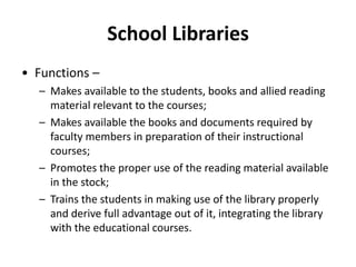 Types of Academic Library and its functions | PPT