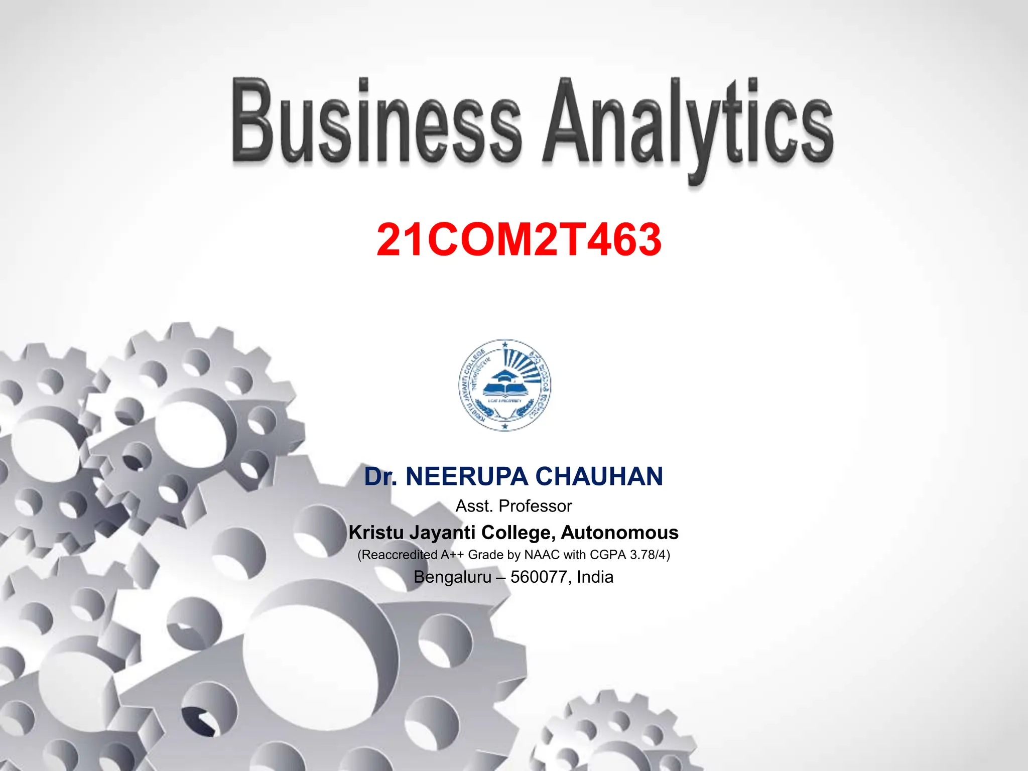 Introduction to Business Analytics---PPT | PPTX