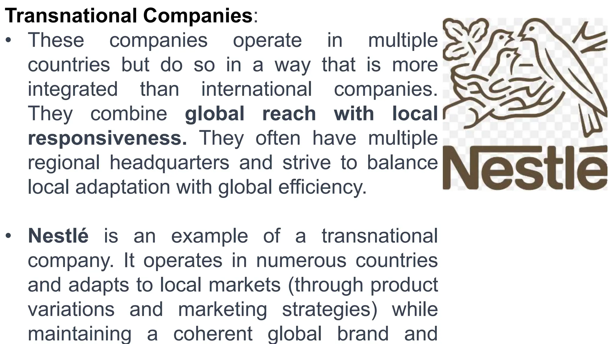 What are the differences between an international company, a global ...