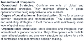 What are the differences between an international company, a global ...