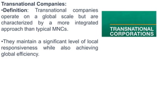 What are the differences between an international company, a global ...