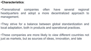 What are the differences between an international company, a global ...