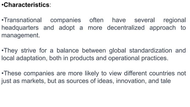 What are the differences between an international company, a global ...