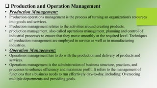 production and operation Management SYBBA-IB | PPTX | Manufacturing ...