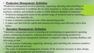 production and operation Management SYBBA-IB | PPTX | Manufacturing ...
