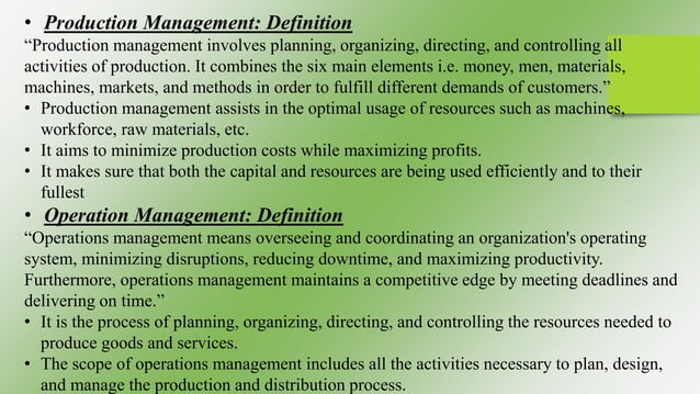 production and operation Management SYBBA-IB | PPT