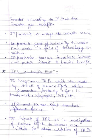 Intellectual Property Right Notes Unit 1 | PDF