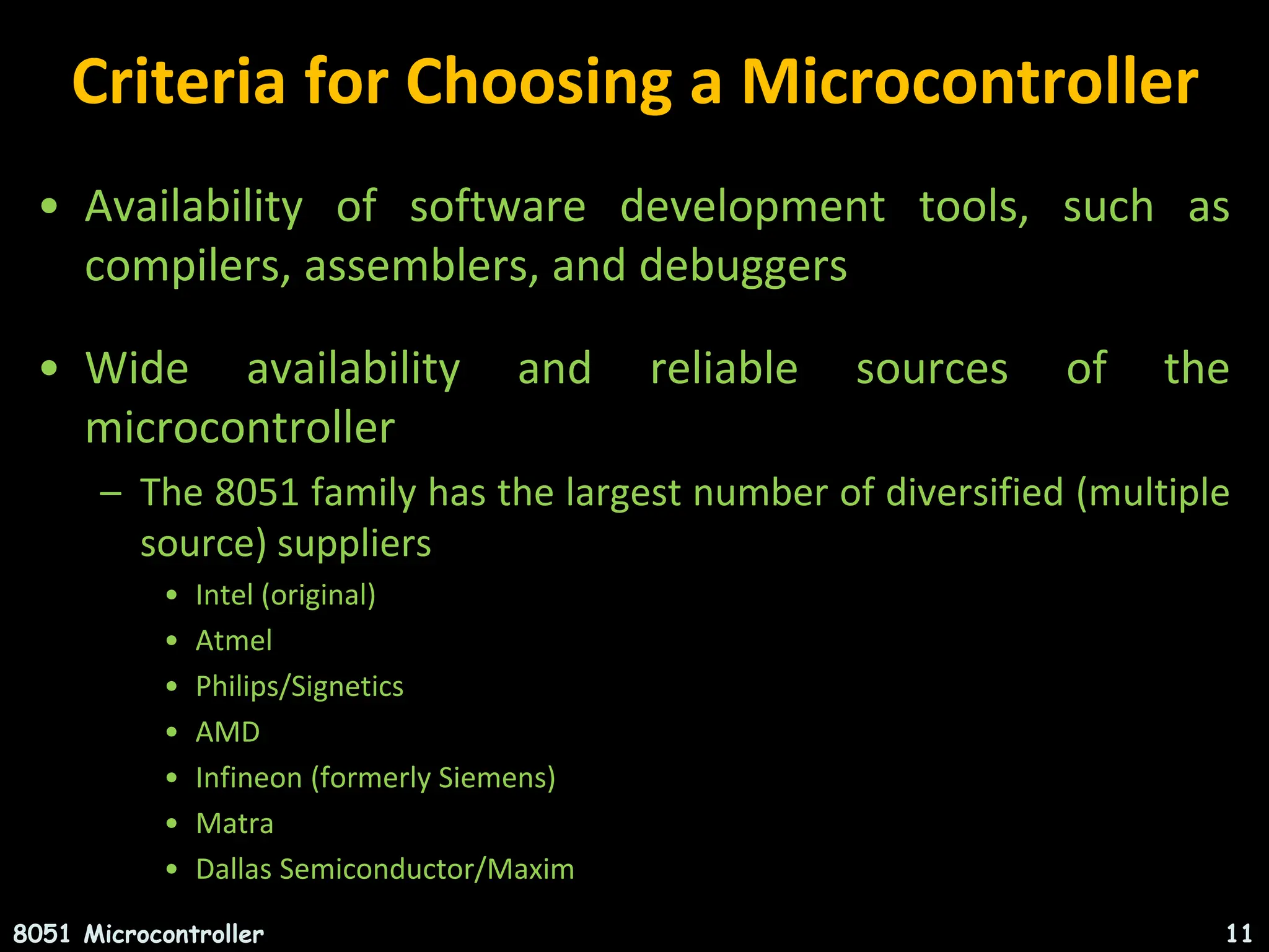 Introduction To Microcontrollers 8051 Architecture Instruction Set Addressing Modes Ppt