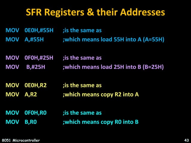 INTRODUCTION TO MICROCONTROLLERS(8051) ARCHITECTURE,INSTRUCTION SET ...