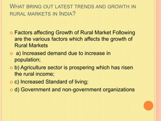 UNIT 1 RURAL MARKETING FOR BBA STUDENTS III YR | PPTX