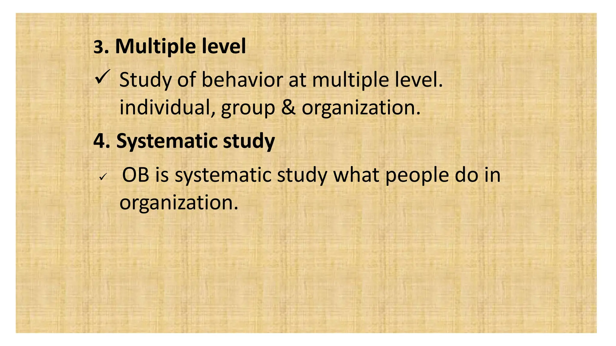 Introduction to organisational behaviour and meaning of the ...