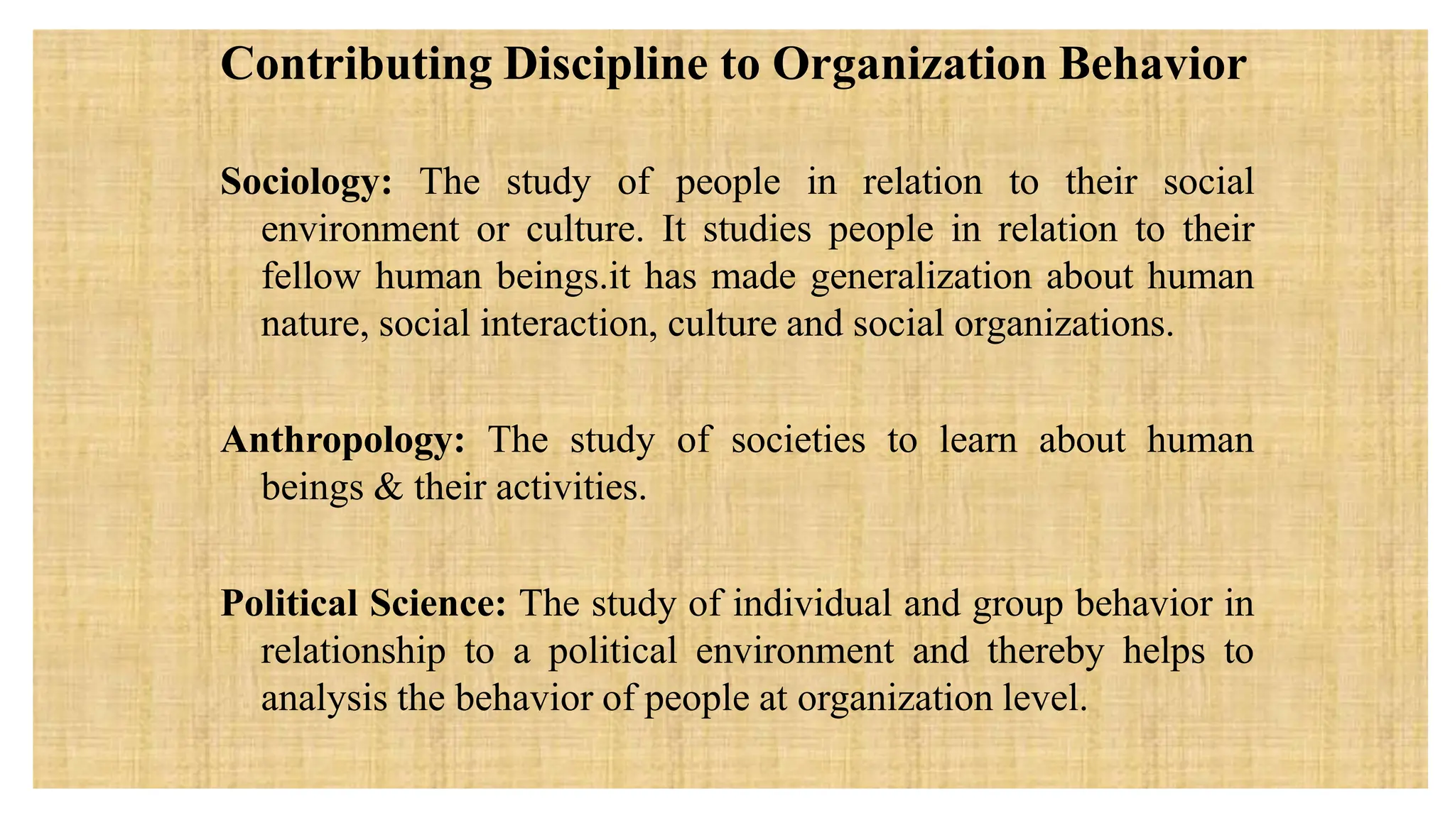 Introduction to organisational behaviour and meaning of the ...