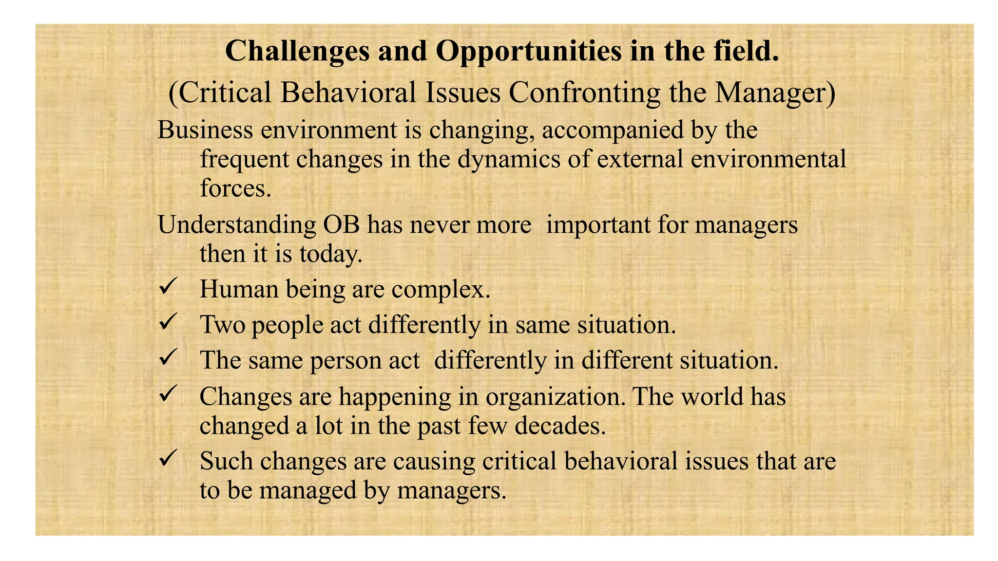 Introduction to organisational behaviour and meaning of the ...