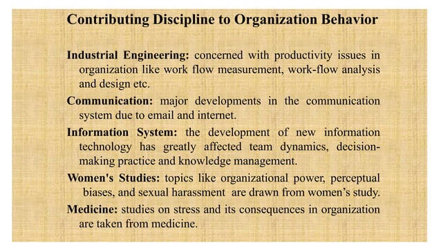 Introduction to organisational behaviour and meaning of the ...