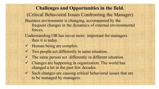 Introduction to organisational behaviour and meaning of the ...