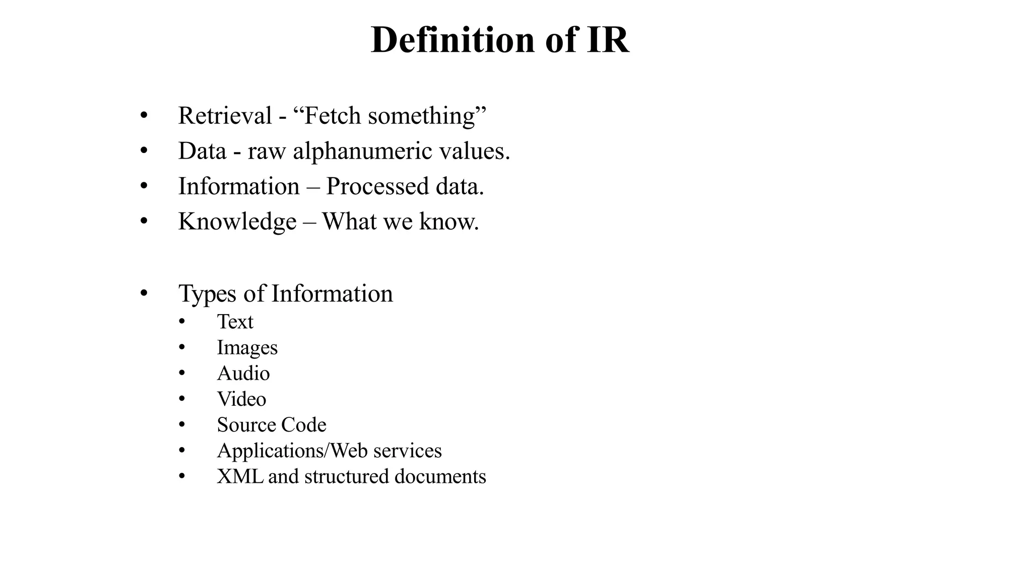 Unit 1 Information Storage and Retrieval | PDF