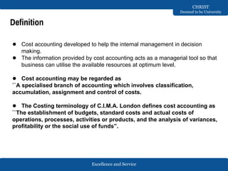 Overview of COst and Management Accounting | PPTX
