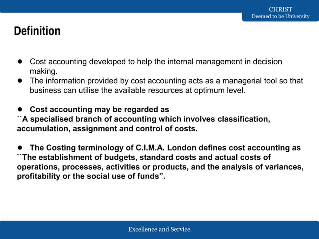 Overview of COst and Management Accounting | PPT