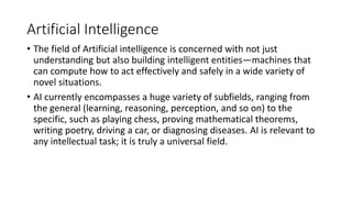 Artificial intelligence and machine learning | PPT