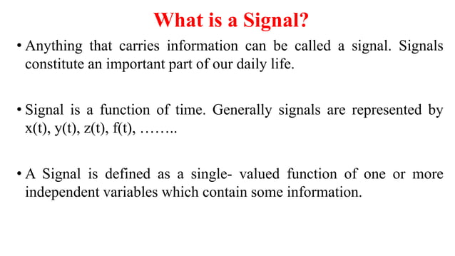 Signals and System UNIT1 Lecture Material | PDF