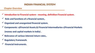 Indian finanancial system unit one notes for bba students | PPTX