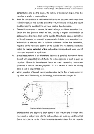UnBIOMEDICAL INSTRUMENTATION UNIT 1 NOTES | PDF