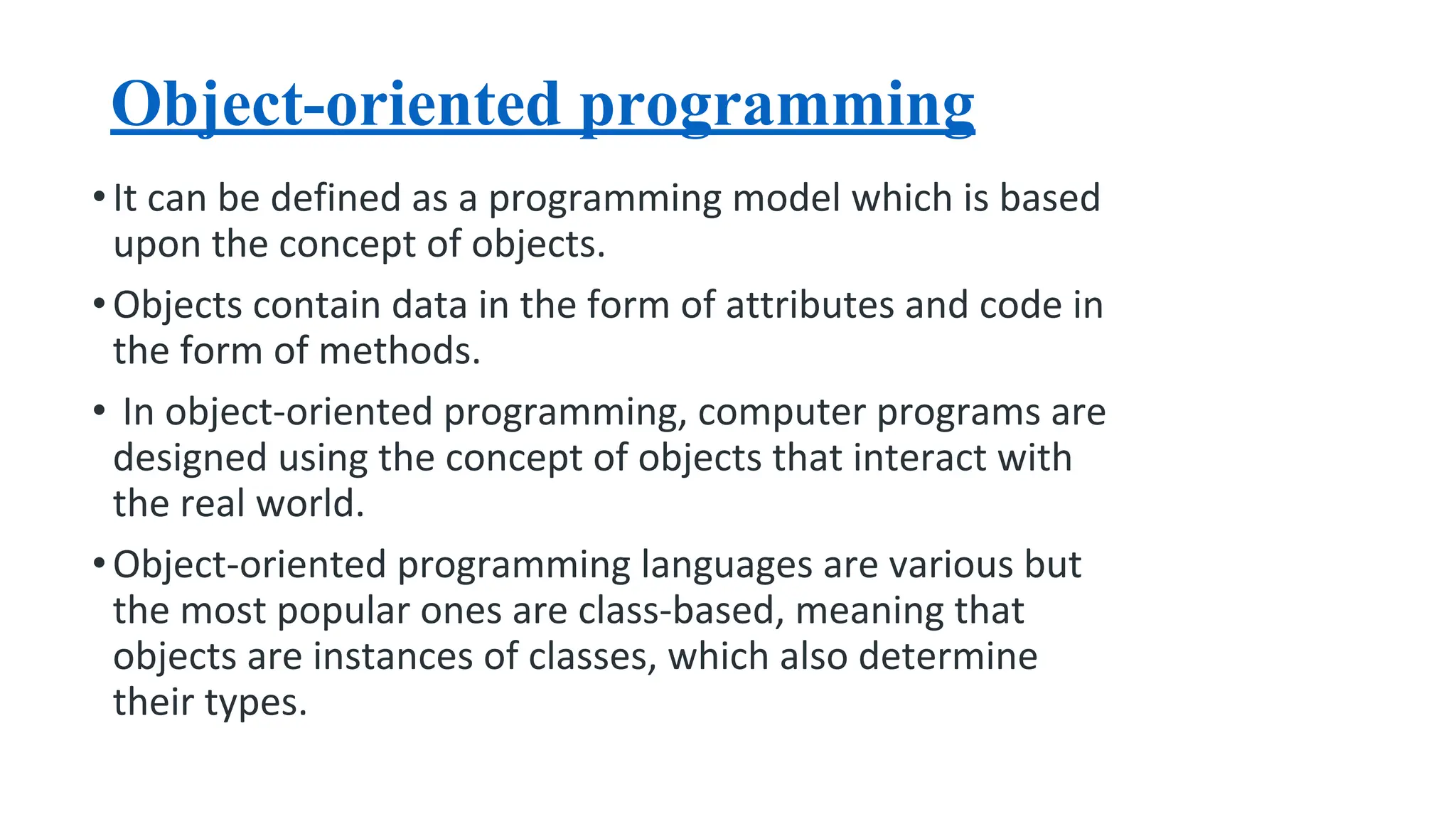 Unit1 Object Oriented Programming In Java Aiml It Sppu Ppt