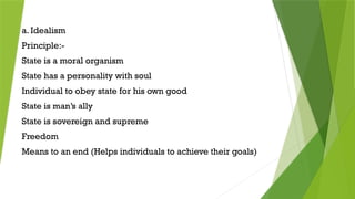 The Sphere of State (Idealism and Individualsm) | PPTX