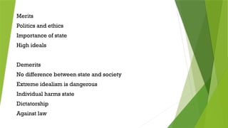 The Sphere of State (Idealism and Individualsm) | PPTX