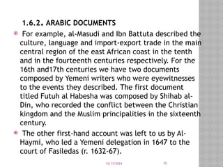 Unit 1.pptx history of Ethiopia and the horn chapter 1 | PPTX