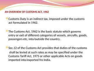 Customs: Regulations on goods crossing borders. | PPTX