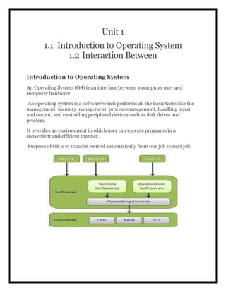 A brief introduction about an operating system and its architecture | PDF