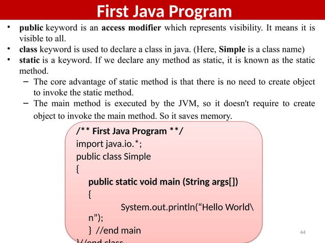 Object Oriented Programming Part 1 of Unit 1 | PPT