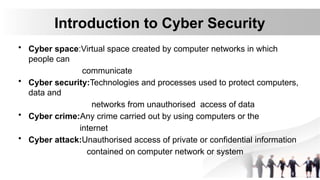 Introduction to cyber security presentation | PPTX