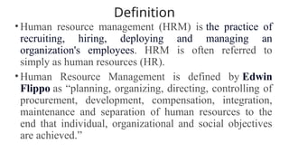 introduction to Human resource management | PPT