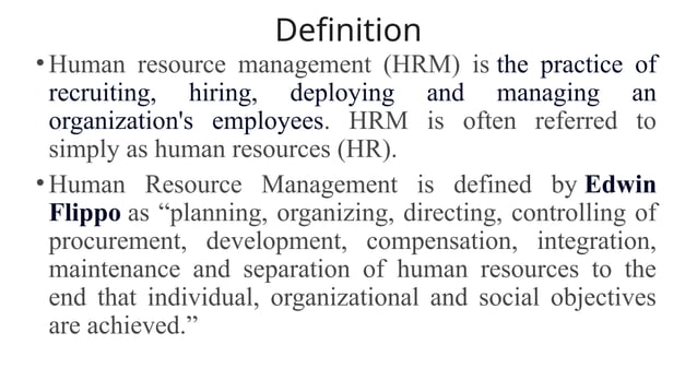introduction to Human resource management | PPT