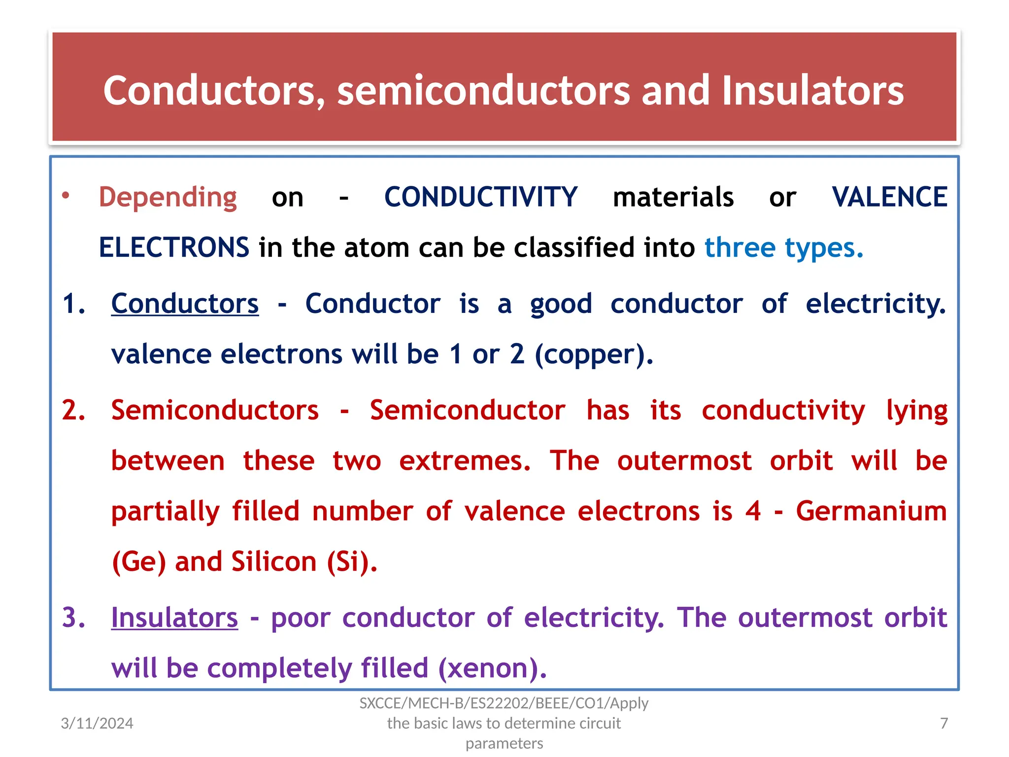 UNIT I INTRODUCTION TO ELECTRICAL ENGINEERING Introduction - Conductors, semiconductors and ...