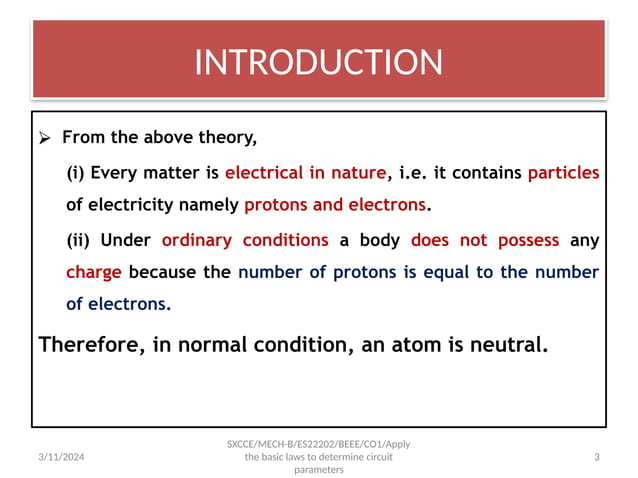 UNIT I INTRODUCTION TO ELECTRICAL ENGINEERING Introduction - Conductors, semiconductors and ...