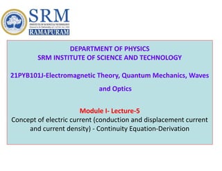 Concept of electric current (conduction and displacement current and ...