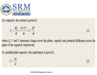 Concept of electric current (conduction and displacement current and current density ...
