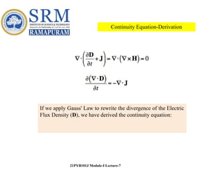 Concept of electric current (conduction and displacement current and current density ...