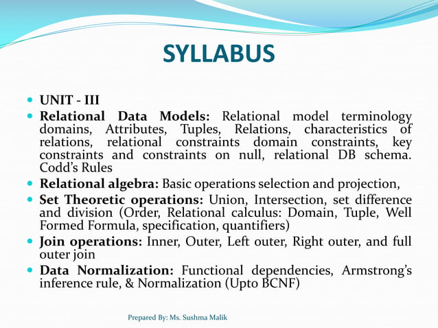 UNIT 1. Database management system notes | PPT