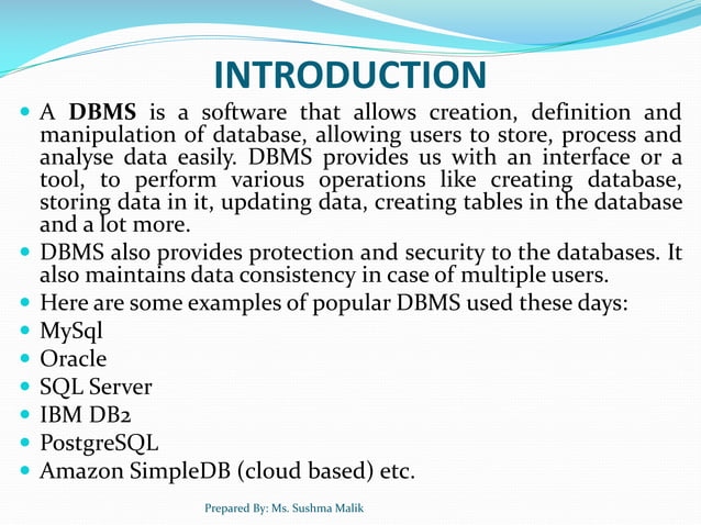 UNIT 1. Database management system notes | PPT