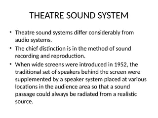 Unit – I AUDIO SYSTEM 9 Introduction of Audio System : Microphones ...