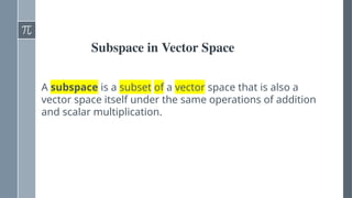vector spacemathematics vector space vector spacemathematics vector space | PPT